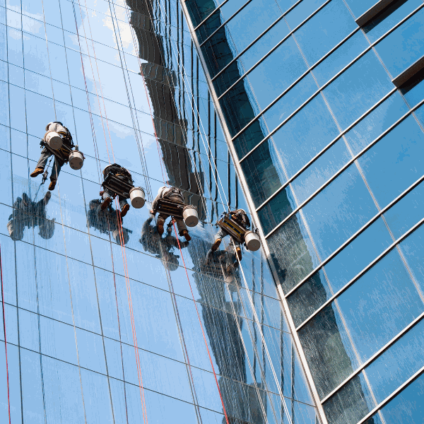 Limpieza de cristales en altura Galaxia Servicios